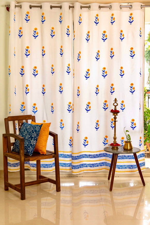 Cotton Block Print Curtains | Cotton Hand Block Printed Curtains – MnR ...