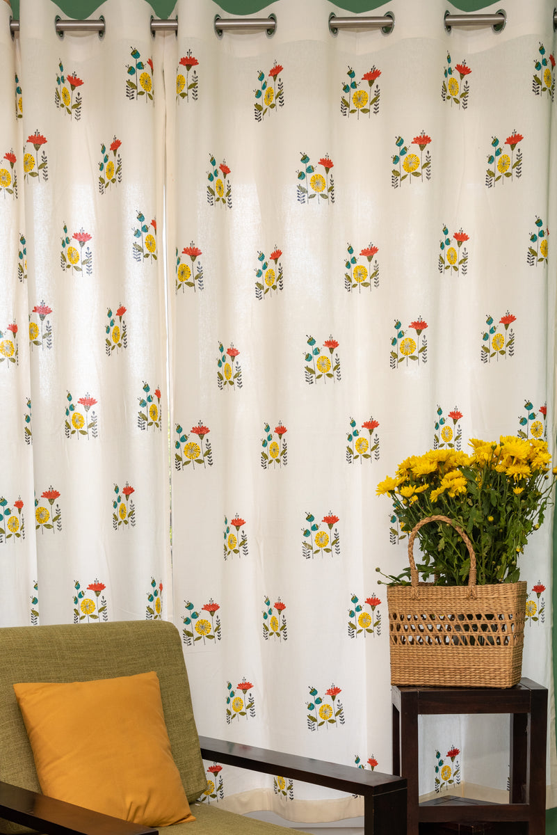 Hand Block Wini Pint Curtain - MnR Decor