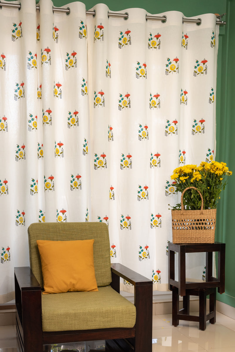 Hand Block Wini Pint Curtain - MnR Decor