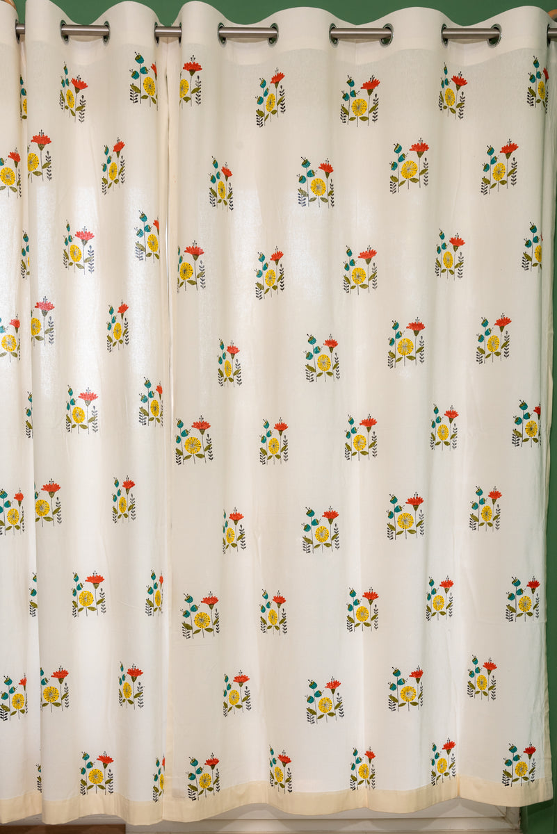 Hand Block Wini Pint Curtain - MnR Decor